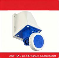 China PCE Plastic Waterproof Dustproof Explosion-proof Single-Phase Plug with Socket Industrial Connector-220V-16A-3-Pin-IP67 Typ1132 for sale