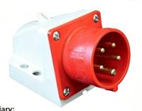 China PCE Reverse Fixed Industrial Waterproof Plastic Plug with Socket Welding Machine Plug 380V-32A-5-Pin-IP44-Typ 525 for sale