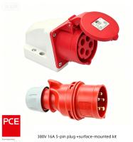 China PCE 380V16A 5-Core Industrial IP44 Waterproof Plastic Connector Injection Molding Machine Power Distribution Sockets for Factory for sale
