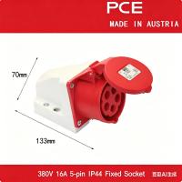China PCE 380V16A 5-Core Industrial IP44 Waterproof Plastic Connector Injection Molding Machine Power Distribution Sockets for Factory for sale