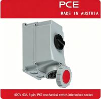 China PCE Industrial Mechanical Switch Interlock Socket 400V-63A-5 Core-IP67-75352-6 for sale
