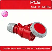 China PCE Industrial Waterproof Tunnel Connector Welding Machine Socket 380V-16A-4 Core-IP44- Typ2142 for sale