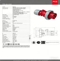 China Original Brand New PCE Industrial Plastic Freezer and Refrigerated Container Power Plug and Socket 440V-32A-4 Pins-0242-3V for sale