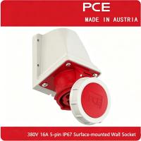China PCE Industrial Waterproof Plastic Surface-Mounted Socket Fixed Welding Machine Female 380V-16A-5 Pin-IP67-Typ1152 for sale