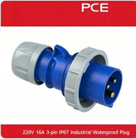 China PCE Plastic Plug Female Industrial Connector Mobile Socket 220V-16A-3-Core-IP67-Typ2132 for sale