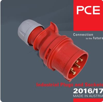 China Original Brand New PCE Industrial Plastic Waterproof Plugs Sockets 380V 16A 5-Pin IP44 Power Distribution Box Connector Head for sale