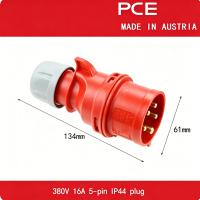 China Original Brand New PCE Industrial Plastic Waterproof Plugs Sockets 380V 16A 5-Pin IP44 Power Distribution Box Connector Head for sale