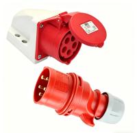 China Original Brand New PCE Industrial Plastic Waterproof Plugs Sockets 380V 16A 5-Pin IP44 Power Distribution Box Connector Head for sale