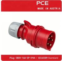 China Original Brand New PCE Industrial Plastic Waterproof Plugs Sockets 380V 16A 5-Pin IP44 Power Distribution Box Connector Head for sale