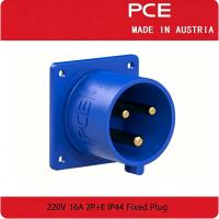 China Austrian Imported PCE Industrial Onshore Power Marine Panel Mount Plug with Socket 220V-32A-3 Pole IP44 Plastic Typ623 for sale