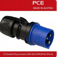 China PCE Industrial Plug and Socket with Plastic Housing American for Standard 230V-30A-3-Core (2P3W)-IP44 for sale