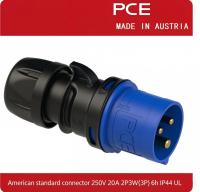 China PCE Industrial Plug and Socket with Plastic Housing American for Standard 230V-30A-3-Core (2P3W)-IP44 for sale