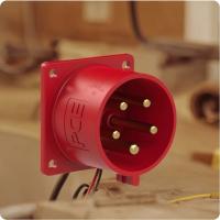 China Austria-Imported PCE Industrial Waterproof Shore Power Flush-Mounted Panel Plug, 380V-16A/32A, 5-Core, IP44 for sale