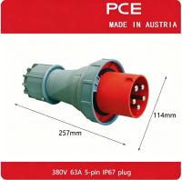 China PCE Industrial Dustproof, Explosion-proof and Waterproof Power Distribution Rail Three-phase Plug 380V-63A-5 Pins-IP67-Typ035 for sale