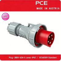 China PCE Industrial Dustproof, Explosion-proof and Waterproof Power Distribution Rail Three-phase Plug 380V-63A-5 Pins-IP67-Typ035 for sale