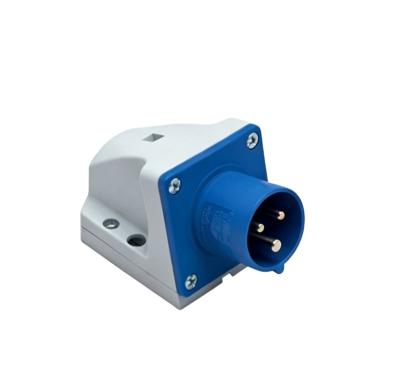 China PCE Reversed Fixed Single-Phase Power Distribution Industrial Waterproof Plug 220V-32A-3-Pin-IP44-Typ523 for sale