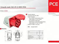 China PCE Industrial Waterproof and Explosion-proof Surface-mounted Fixed Installation Socket 380V-16A-4 Cores-IP44-Typ114 for sale