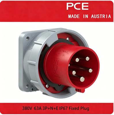 China Imported Shore Power PCE Industrial Waterproof Fixed Panel Plug 380V-63A-5-Core-IP67-Typ635 for sale