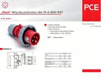 China PCE Industrial Plastic Waterproof Plug Socket Three-Phase Four-Wire Welding Machine Plug 380V-16A-4-core-IP67-Typ0142 Cuzn for sale
