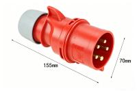 China Original Brand New Imported PCE Industrial Waterproof Plastic 3-Phase Plug Socket Connector 415V-32A-5-Pin-IP44 Typ 025 for sale