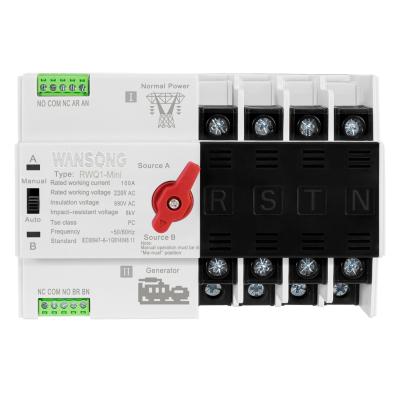 China LVMA LMQ4-100X 100A Three Phase Din Rail Type Uninterruptible Dual Power Automatic Transfer Switch for Households PC for sale