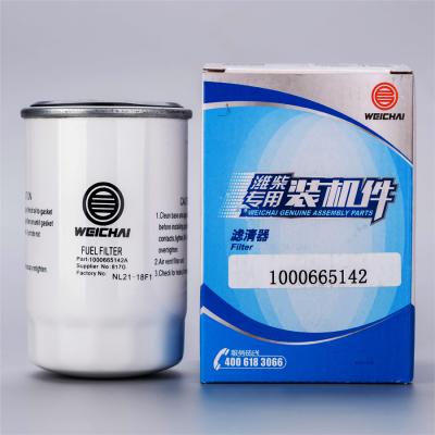 China Weichai Power WP3.9/4.1 Original Factory Diesel Fuel Filter Element 1000665142A Coarse 1.5 Warranty 1kg China Origin Tested for sale