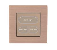 China 4 Gang 1 Way Modern Push Button Light Switch , Hotel Wall Light Control Switch  for sale