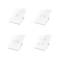 China UK EU 4 Gangs Touch Screen Smart Switch Panel Wireless Light Switch for sale