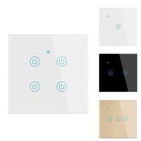 China Tuya Smart Switch Panel Wifi Smart Wall Touch Light Switch Glass Panel for sale