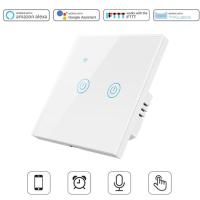 China Tuya Smart Switch Panel Wifi Smart Wall Touch Light Switch Glass Panel for sale