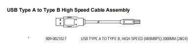 China ATM Spare Parts NCR  009-0021027 USB TYPE A TO TYPE B, HIGH SPEED (480MBPS) 2000MM (28/24) for sale