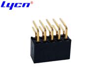 China Concave Bending Right Angle 2mm Female Header Black Insulation Gold Flash for sale