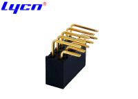 China Concave Bending Right Angle 2mm Female Header Black Insulation Gold Flash for sale