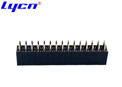 China Fire Resistance Double Row Connector 1.27mm Pitch LCP Black Female Pin Headers for sale