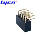 China Black Right Angle Header Connector Dual Row 2.54 Mm Female Header for sale