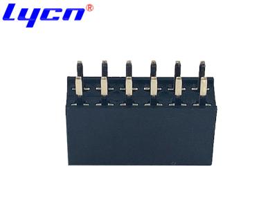 China 2.54mm Double Row 180°DIP H=11mm Female Header Connector Interpolation PA9T for sale