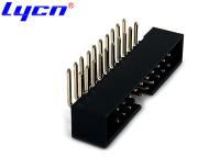 China Right Angle Box Header Connector 2.54mm Phosphor Bronze LCP 30％ GF UL94V-0 for sale
