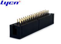 China Straight 10 Pin Box Header 2.54mm Pitch 3.0 AMP LCP Black UL94V-0 for sale