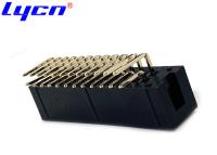 China PA9T Black 2.54 Mm Right Angle Header Gold Flash ROHS Approved for sale