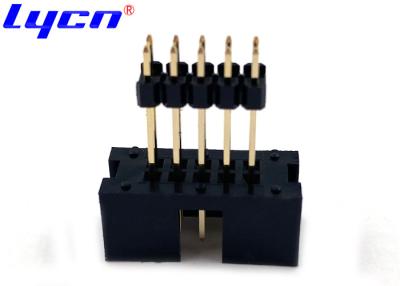 China 2.54mm Pitch Box Header Connector Straight PBT Black Add Plastic for sale
