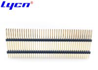 China 2.54mm Pitch Male Pin Header Connectors Dual Row Double Plastic Insulator for sale