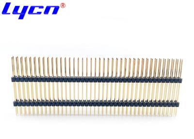 China 2.54mm Pitch Male Pin Header Connectors Dual Row Double Plastic Insulator for sale