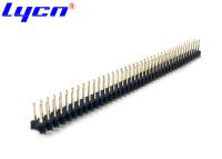 China SMT Type 2 Row Pin Header Connector PA6T UL94V-0 Black 2 - 60 Pin for sale