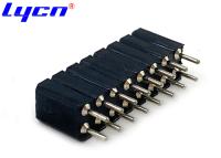 China DIP 2.54 Mm Female Round PIN Header Black Double Row Straight for sale