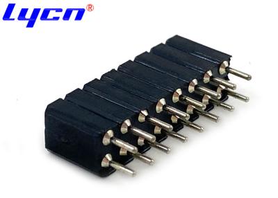 China DIP 2.54 Mm Female Round PIN Header Black Double Row Straight for sale