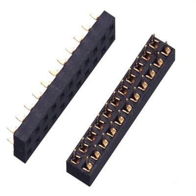 China SMT Type 2 Row Pin Header Connectors PA6T UL94V-0 Black 2-60Pin for sale