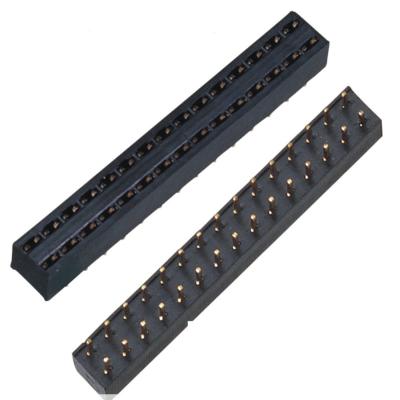 China Gold Flash PA6T 1U Female Pin Header Connector PCB 2.0mm Pitch for sale