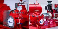 China Red High Pressure Fire Fighting Pumps / Hospitals Diesel Fire Pump Package for sale