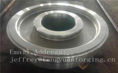 China 5000mm Forged Steel Wheel Blanks with Helical Ring Gear for Industrial Grinding Applications for sale