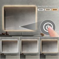 China Dimmable Wall Mounted Rectangular Bathroom Mirror with LED Light 100-240V for sale